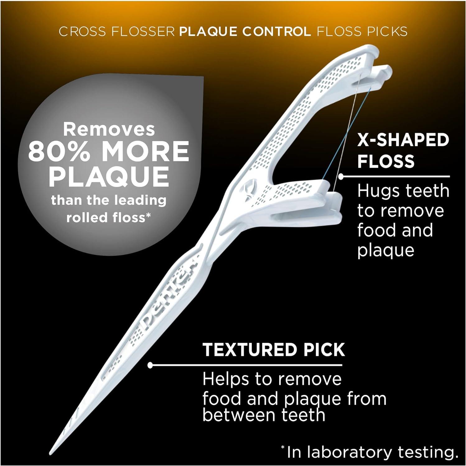 DenTek Cross Flosser Plaque Control Floss Picks X-Shaped 75 Count ...