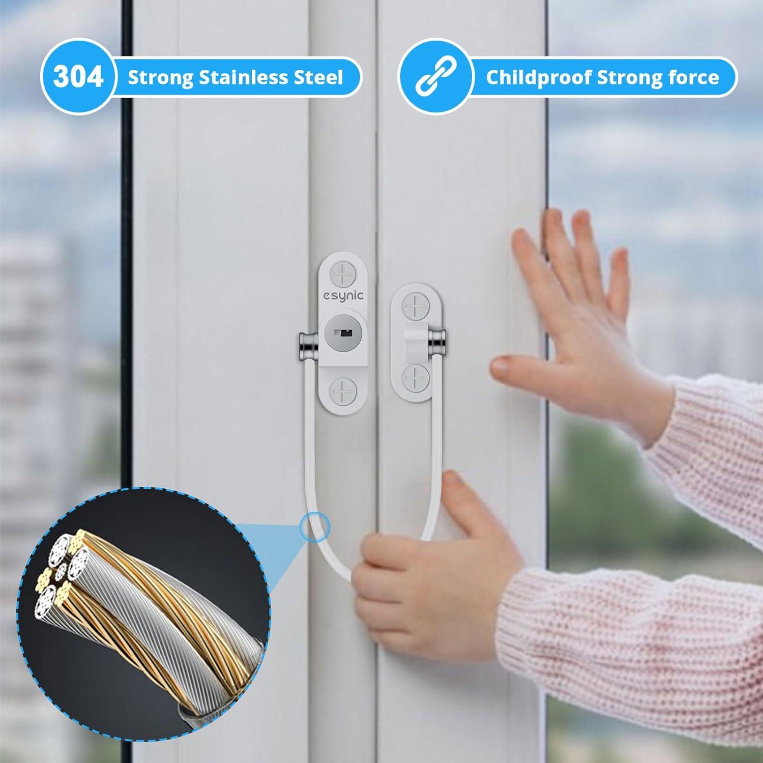 eSynic Window Restrictor 8Pcs Set - Child Safety Locks for Upvc Windows ...