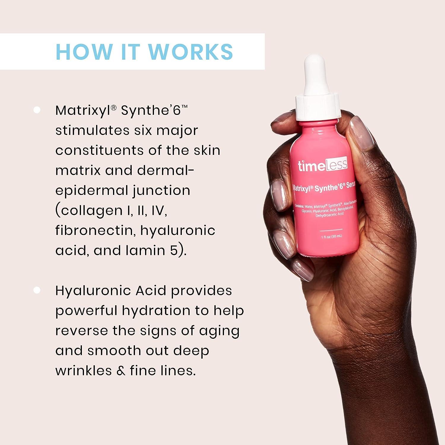 Timeless Skin Care Matrixyl Synthe 6 Serum - 1 oz | Anti-Aging Formula ...