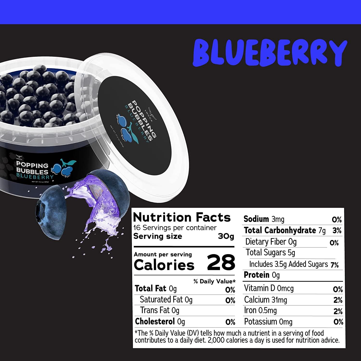 Blueberry Popping Boba Pearls - Premium Bursting Boba with Real Fruit ...