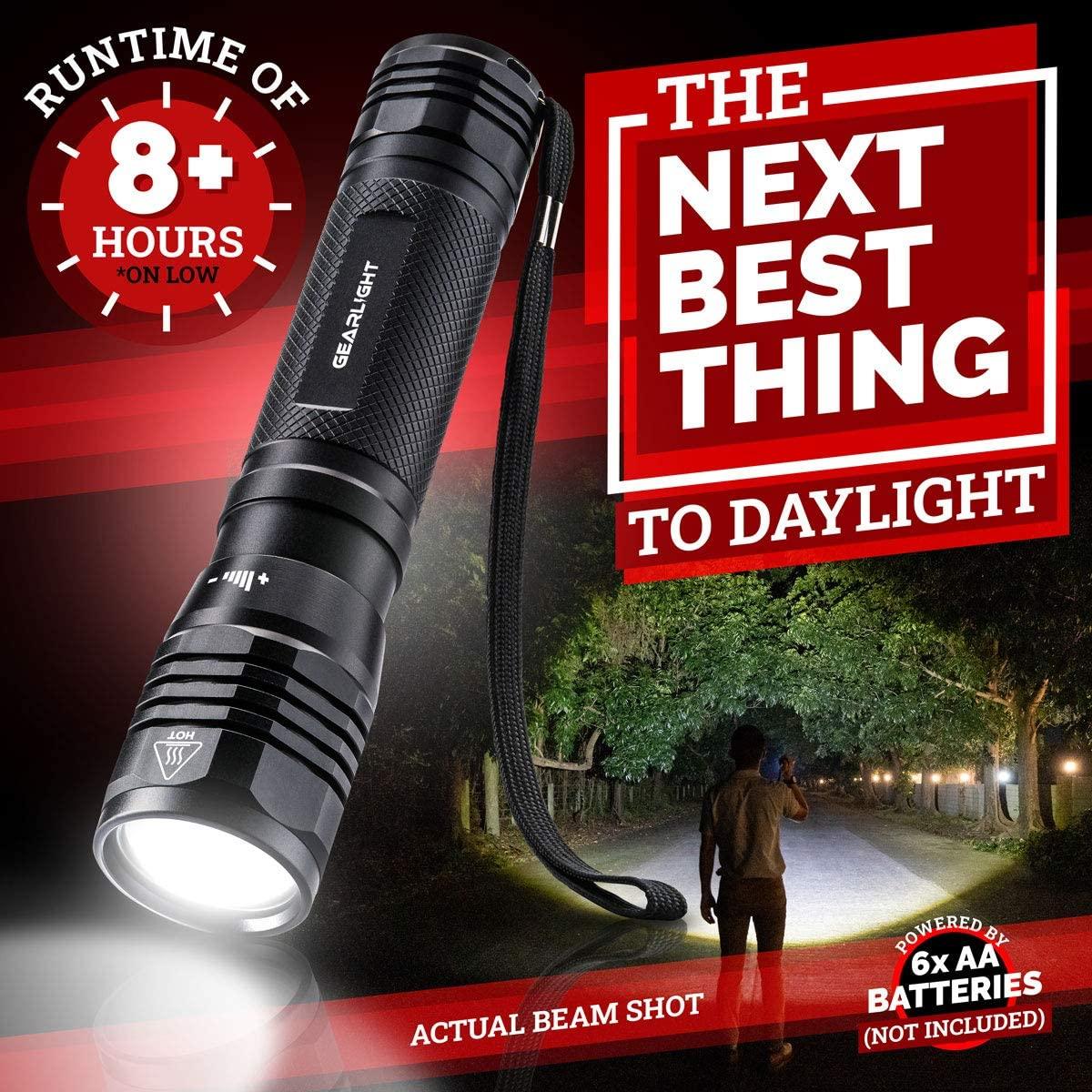 GearLight S2500 LED Flashlight - Powerful Tactical Flashlight for ...