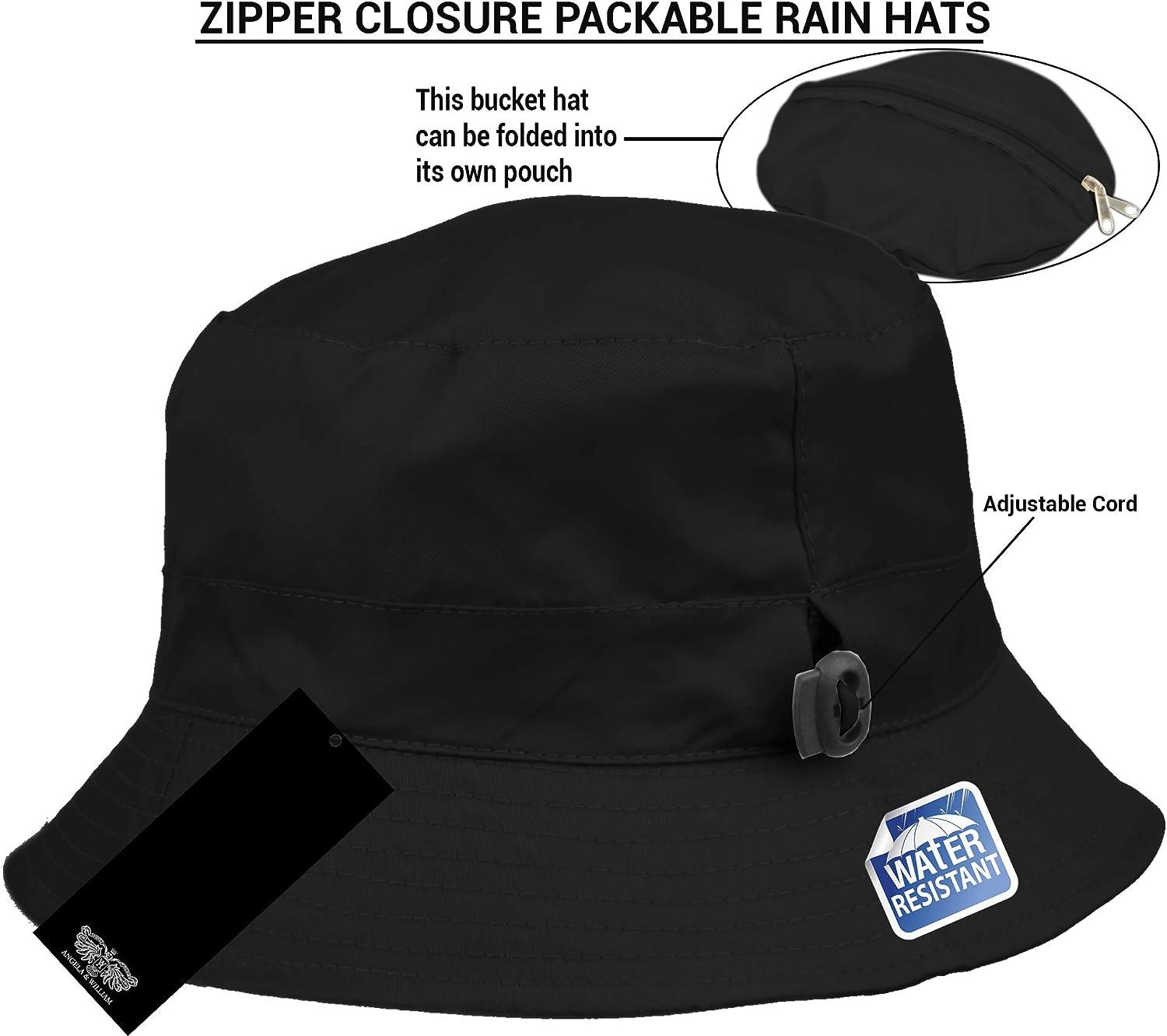 Adjustable Waterproof Nylon Bucket Rain Hat - Easy to Fold | CL3056 ...