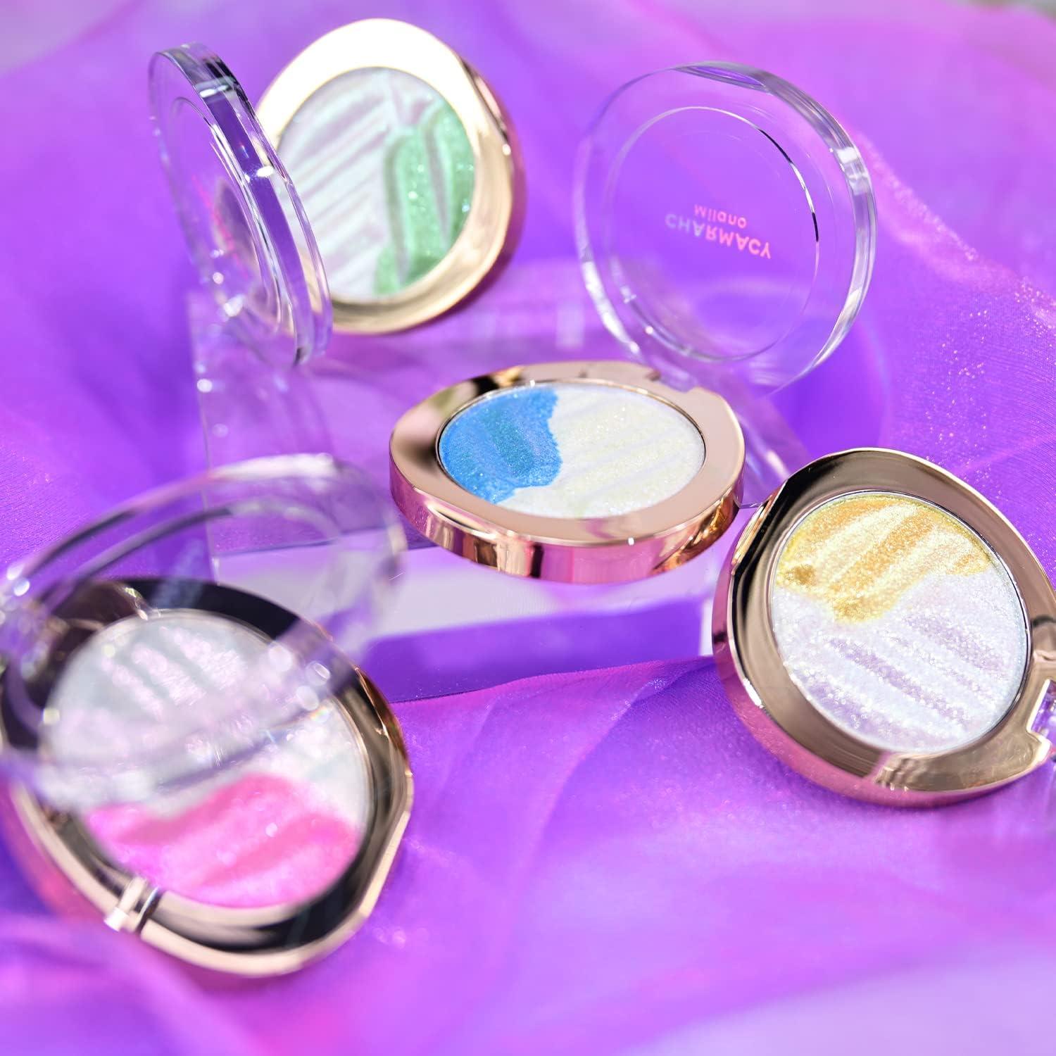 CHARMACY Multichrome Glitter Highlighter Palette 612 - Long-Lasting ...