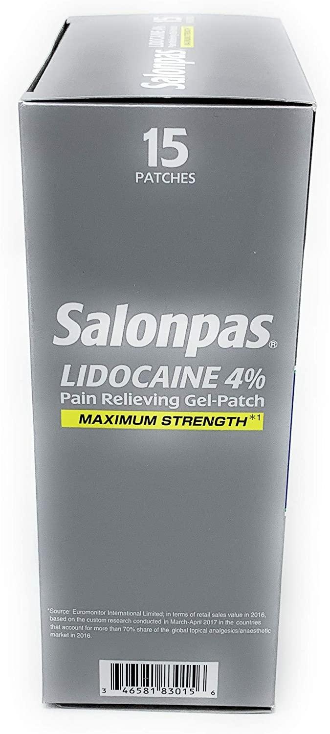 Salonpas Lidocaine Pain Relieving Gel - Maximum Strength (15 Patches ...