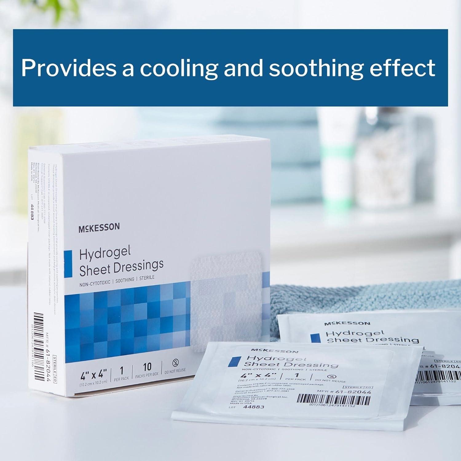 McKesson Hydrogel Sheet Dressing 4x4, 10 Count - Sterile Wound Care ...