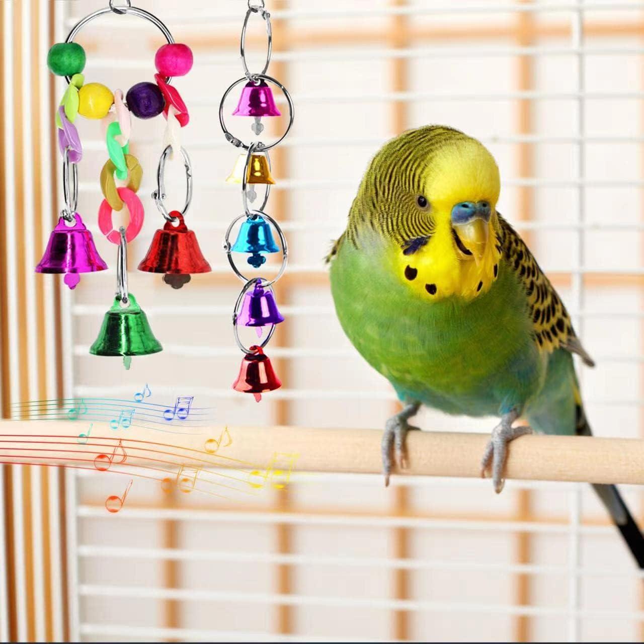Newthinking Bird Parrot Toys Set 10 Pack Budgie Toys Swings Hammock ...