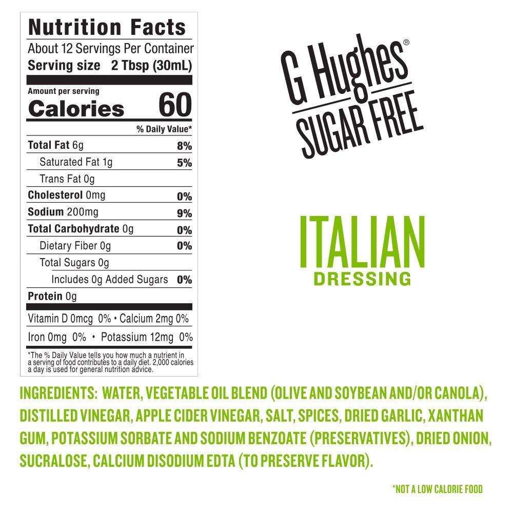 G Hughes Sugar Free Italian Dressing - Gluten Free Keto Salad Dressing - 12 Oz (3-Pack) | Buy ...