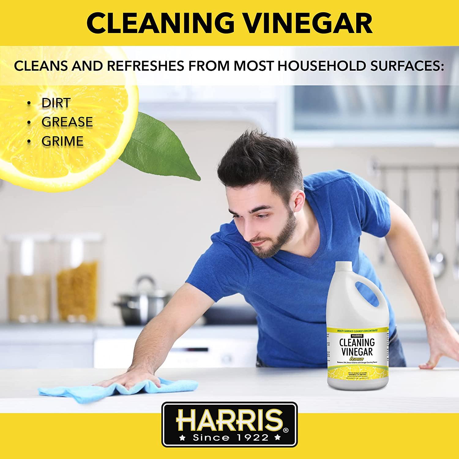 Harris Cleaning Vinegar, Lemon, 128oz, All Purpose Household Surface ...