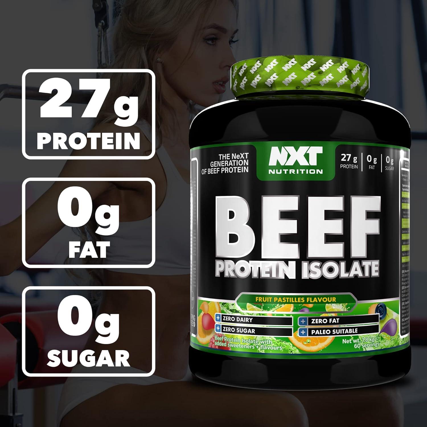 NXT Nutrition Beef Protein Isolate Powder 1.8kg - Paleo Keto Friendly, Dairy and Gluten Free ...