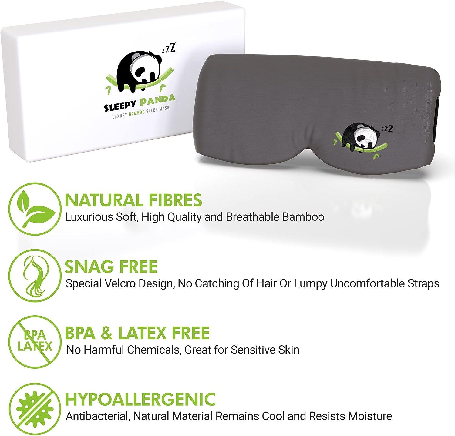 Sleepy Panda Bamboo Sleep Mask - 100% Blackout Luxury Eye Mask for Side ...