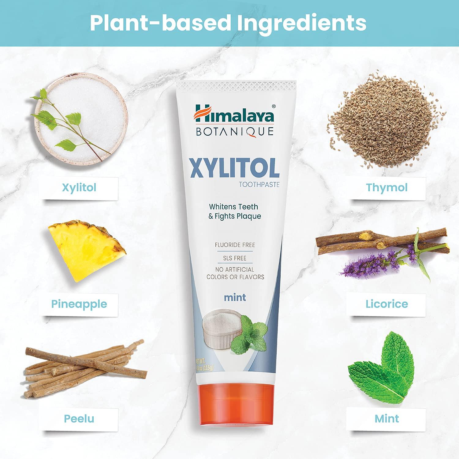 Himalaya Botanique Whitening Antiplaque Toothpaste - Xylitol for Plaque ...