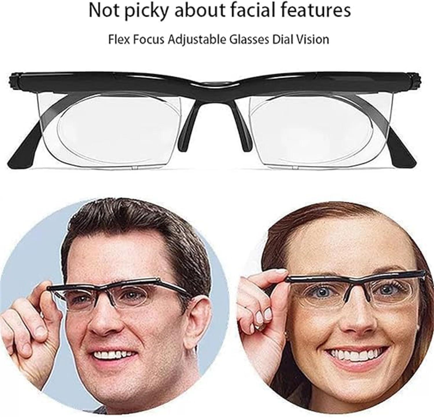 Flex Focal Adjustable Glasses - Adjustable Dial Vision Eyeglasses for ...