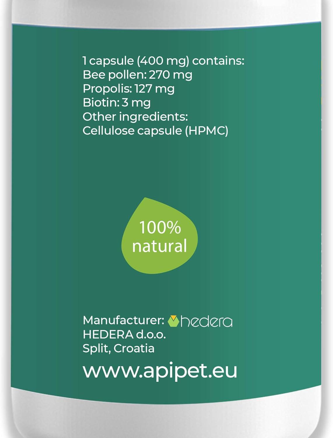 ApiPet Skin - Bee Pollen Propolis & Biotin Supplement for Dogs ...