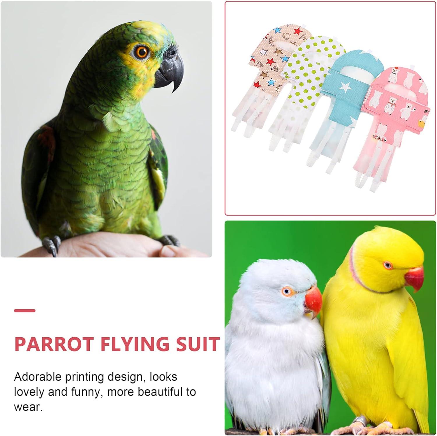 POPETPOP Cone Costume 4pcs Bird Diaper Parrot Flight Suit Parrot Diaper ...