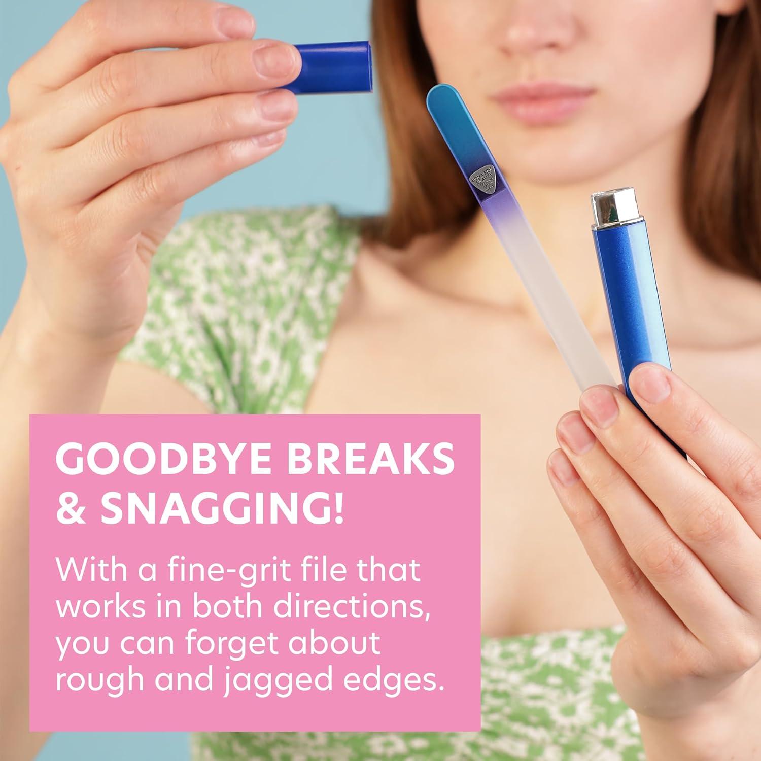 Buy Premium Glass Nail File with Case - Czech Made Manicure Tool for ...