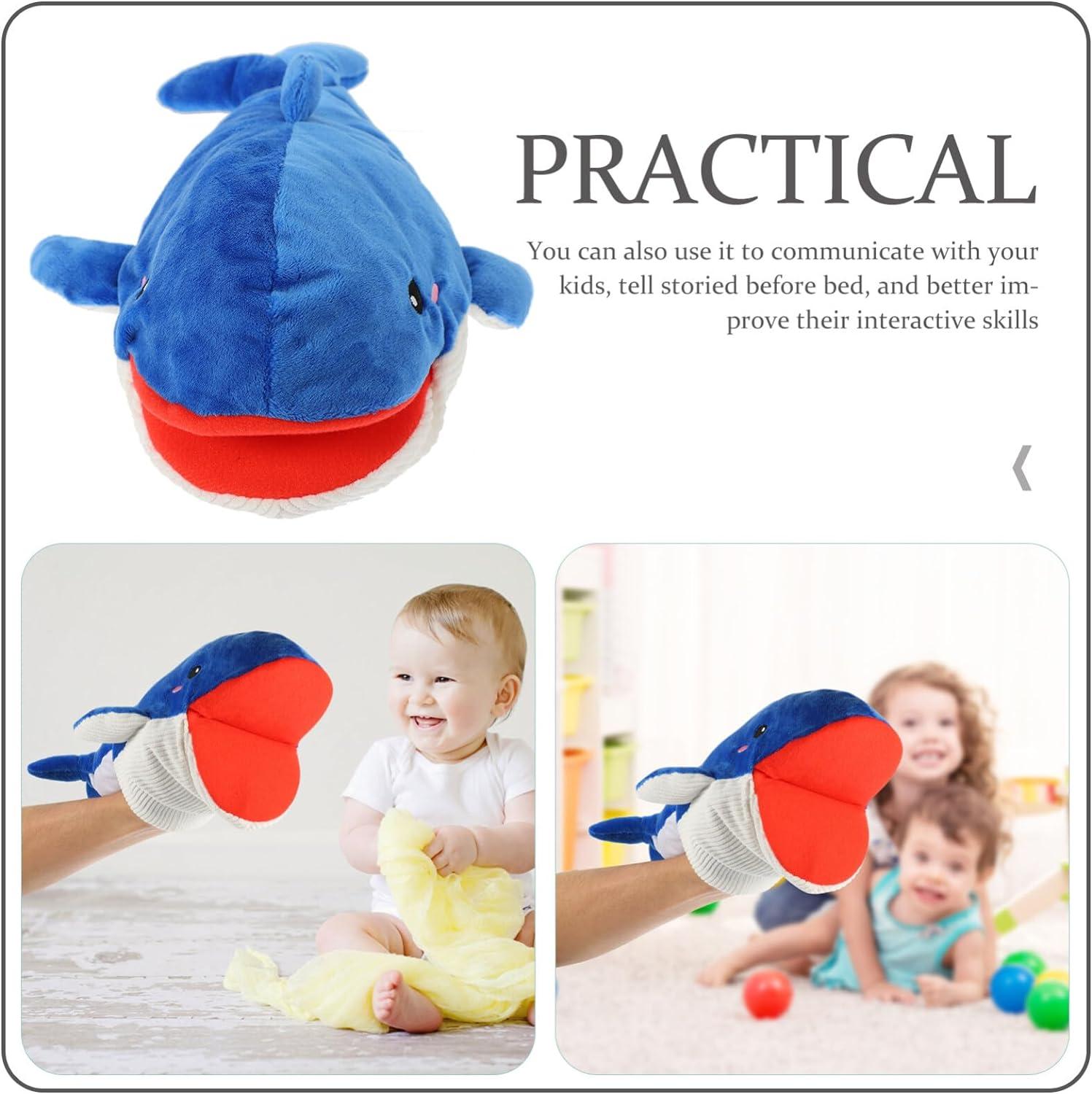 Alipis Blue Whale Hand Puppet Plush Toy - Educational Storytelling ...