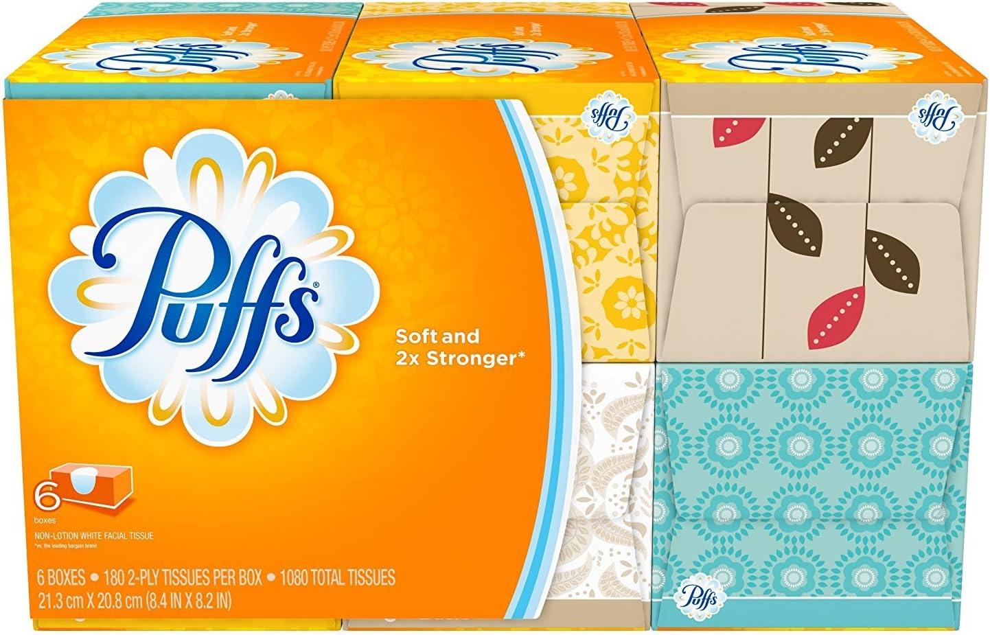 Puffs Everyday Non-Lotion Facial Tissues - 24 Family Boxes (4320 ...