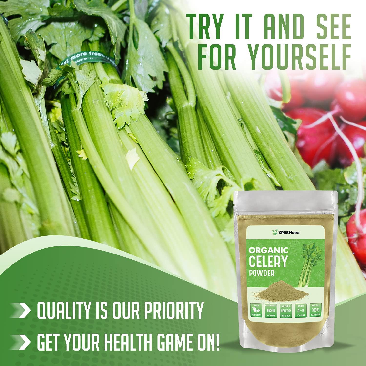 XPRS Nutra Organic Celery Powder - Antioxidant Rich Fresh Powder - 4oz ...