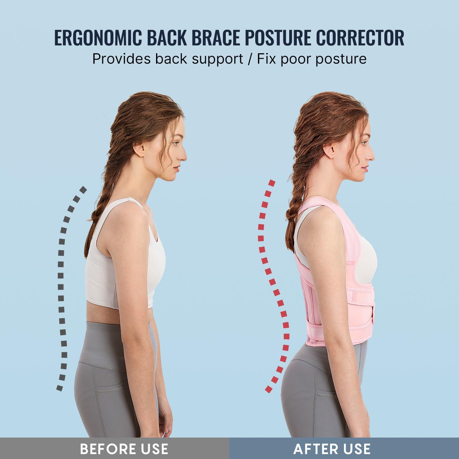 Buy Fit Geno Back Brace Posture Corrector for Women - Adjustable Full ...