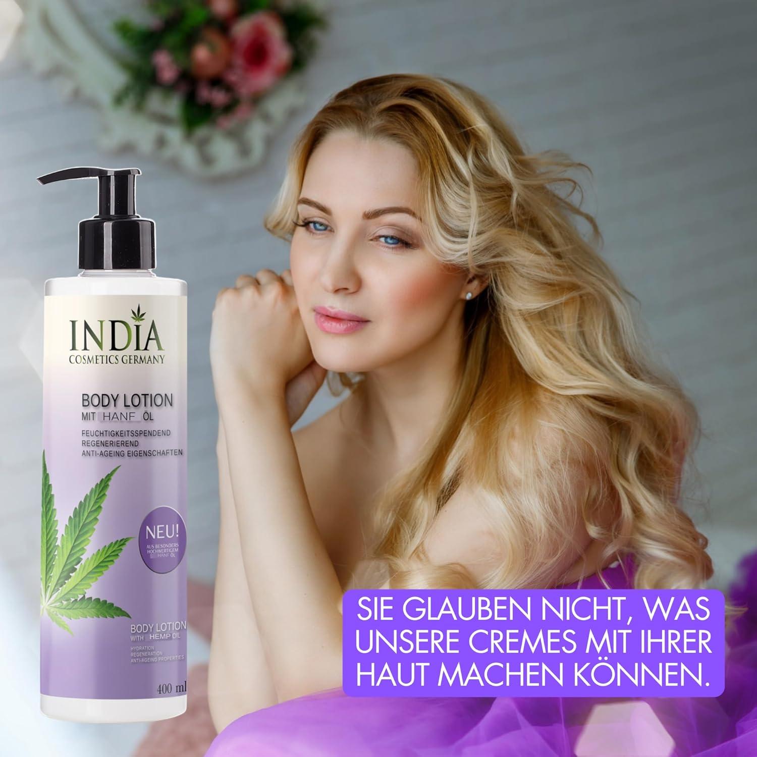 Premium Hemp Body Lotion - India Cosmetics Germany | 400ml Paraben-Free ...