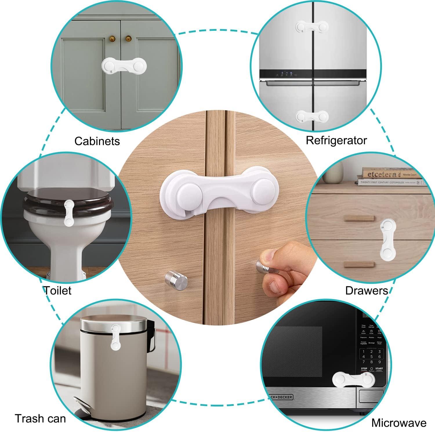 Child Safety Cabinet Drawer Locks - 8 Pack Cupboard Locks for Children ...