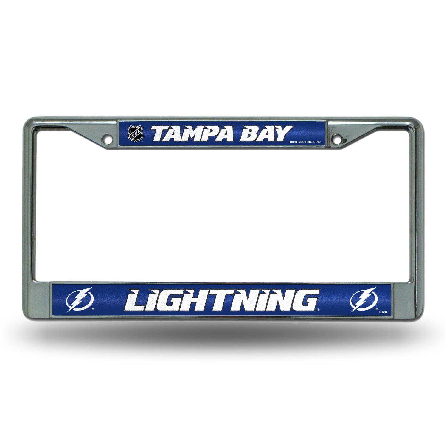 NHL Tampa Bay Lightning Bling Chrome License Plate Frame with Glitter ...