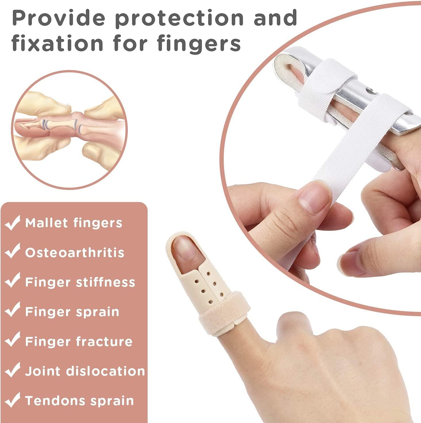 Sopito 7PCS Finger Splint Support Brace for Broken Fingers - Finger ...