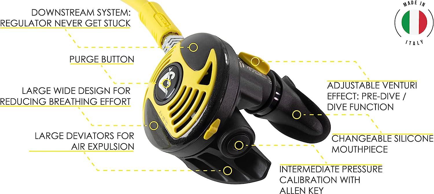 Cressi Octopus Xs2 - High-Quality 2nd Stage Scuba Diving Regulator ...