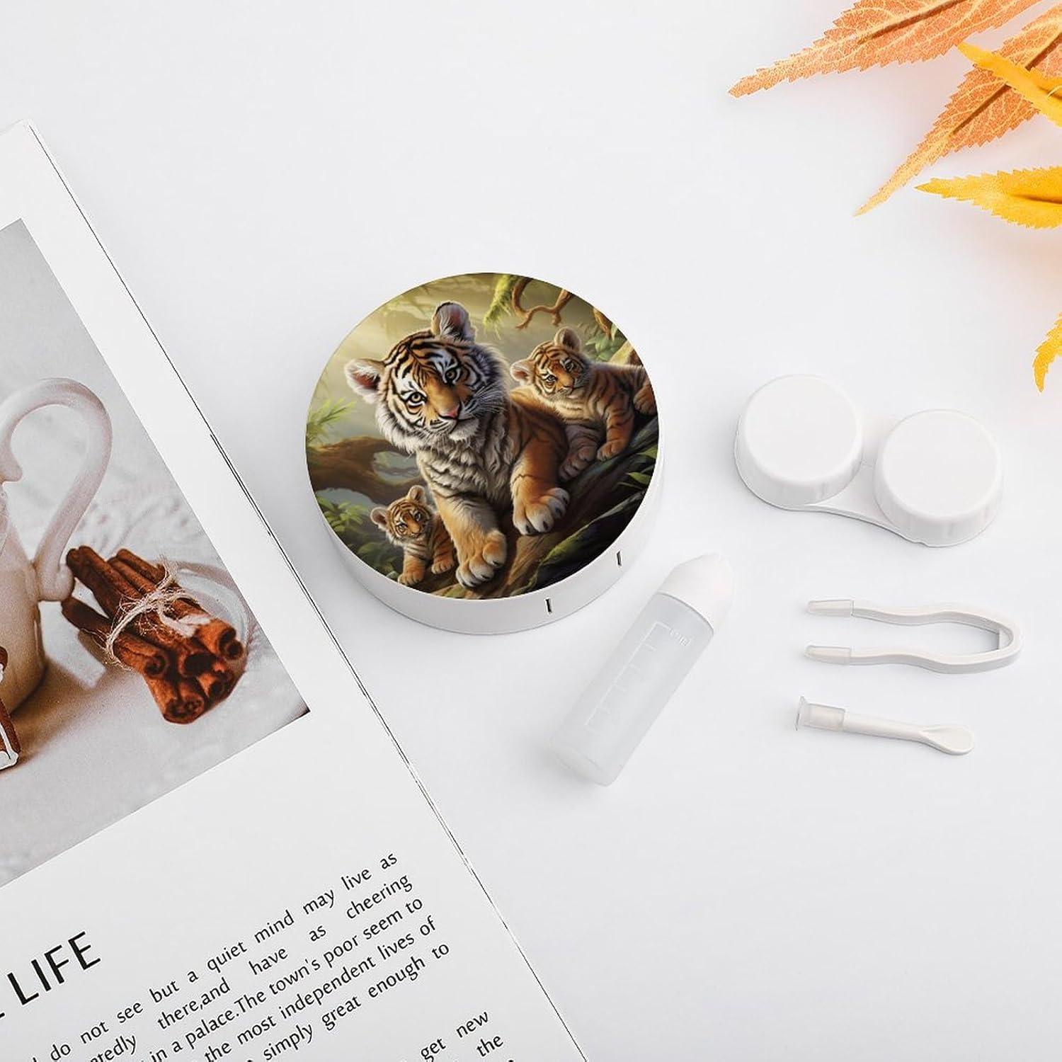 Portable Jungle Tigers Contact Lens Case | Travel-Friendly Lens Storage ...