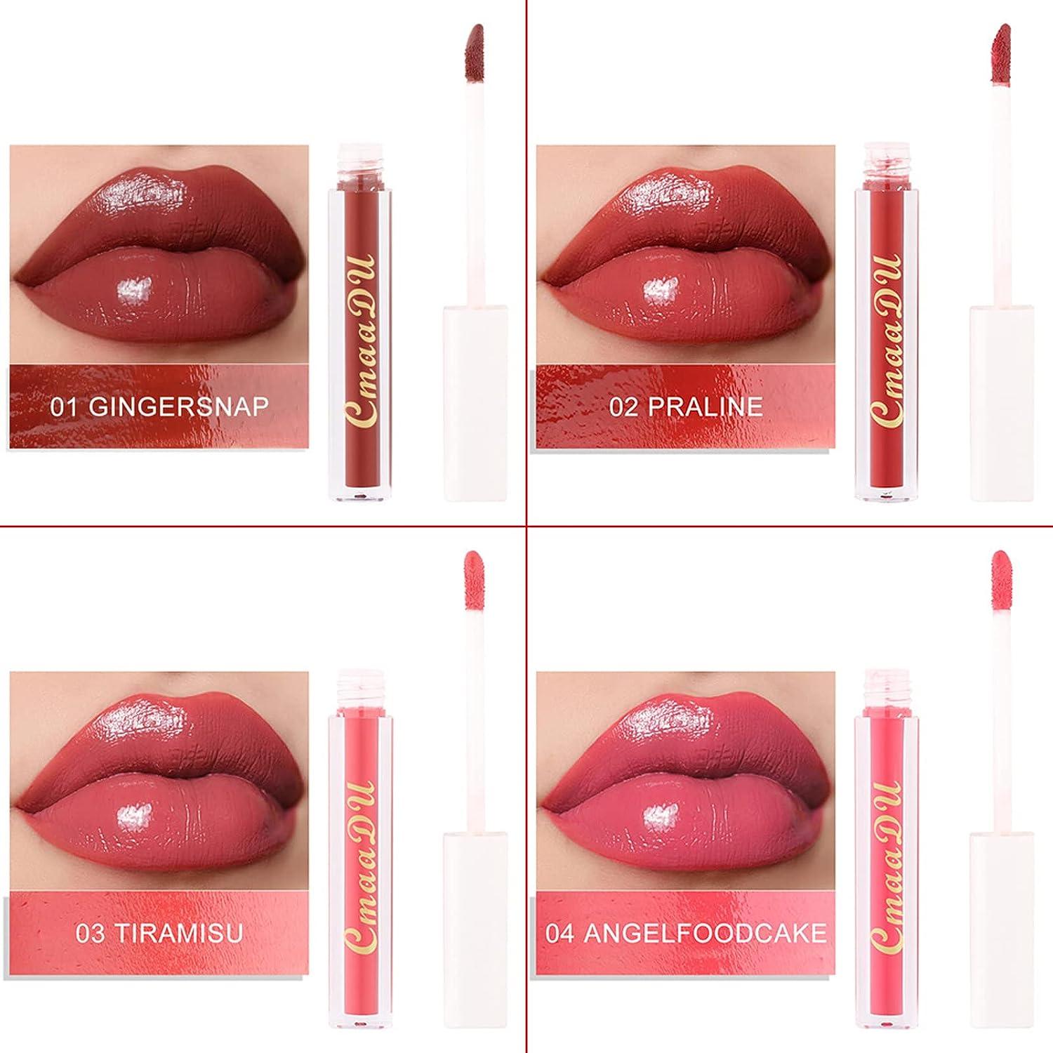 Domality 8 Colors Glossy Liquid Lipstick Set - Creamy & Nourishing High ...