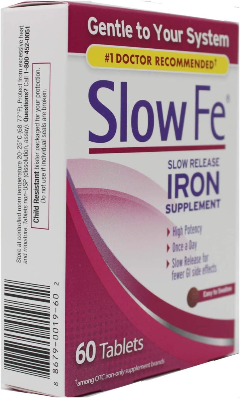 Slow FE Iron Supplement 60 Tablets - Unflavored, Pack of 1