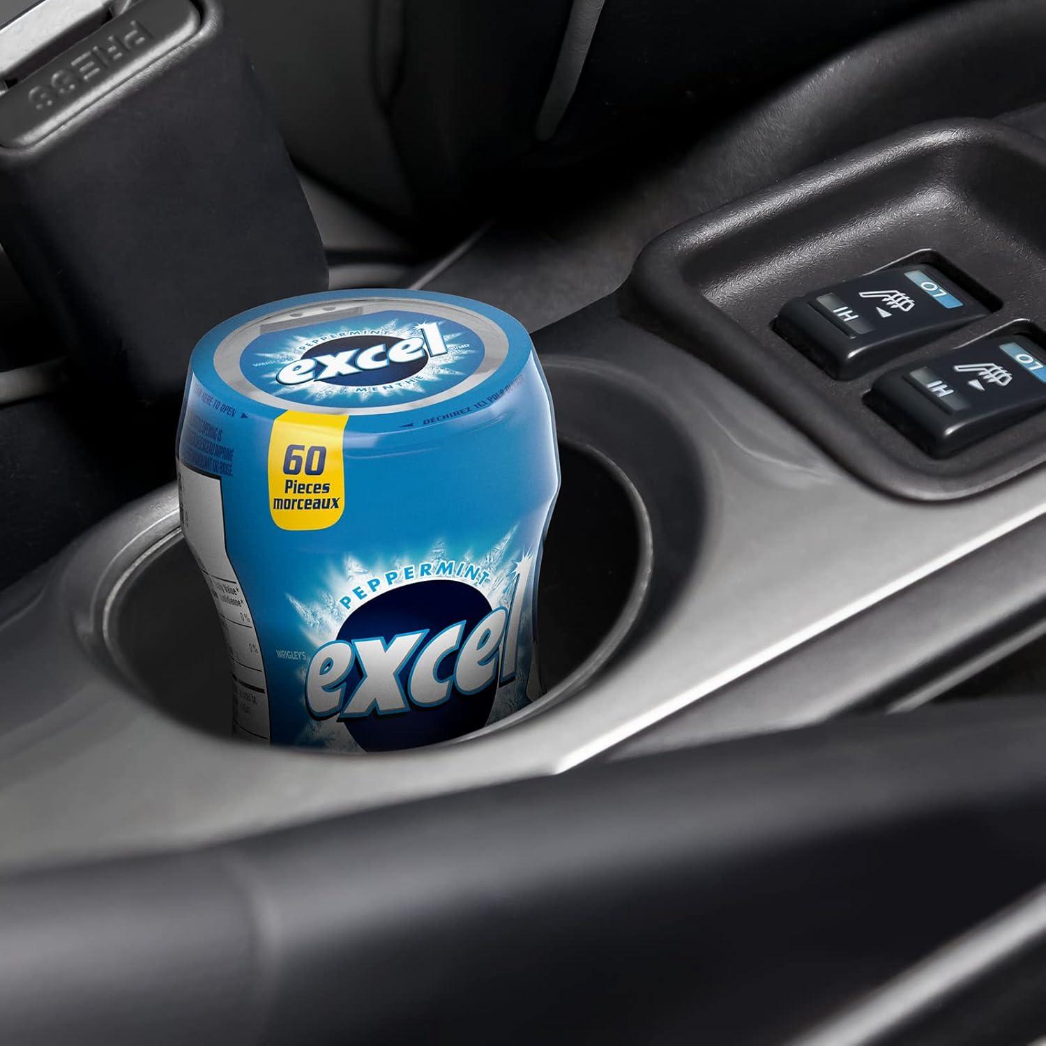 Excel Peppermint Sugar Free Chewing Gum Bottles 6 Packs 60 Pellets Per ...