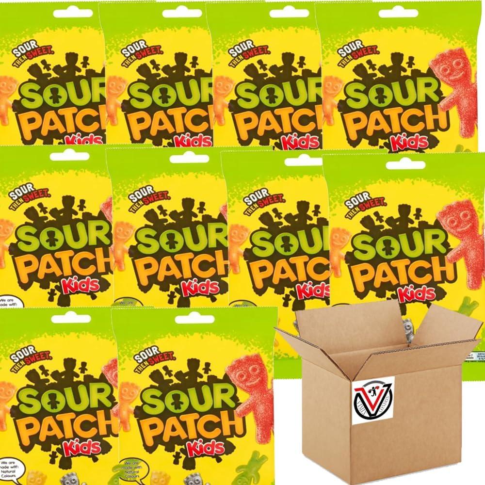 10 x Sour Pattch Kids Bag 130g - Fruit flavour gums with a sour sugar ...