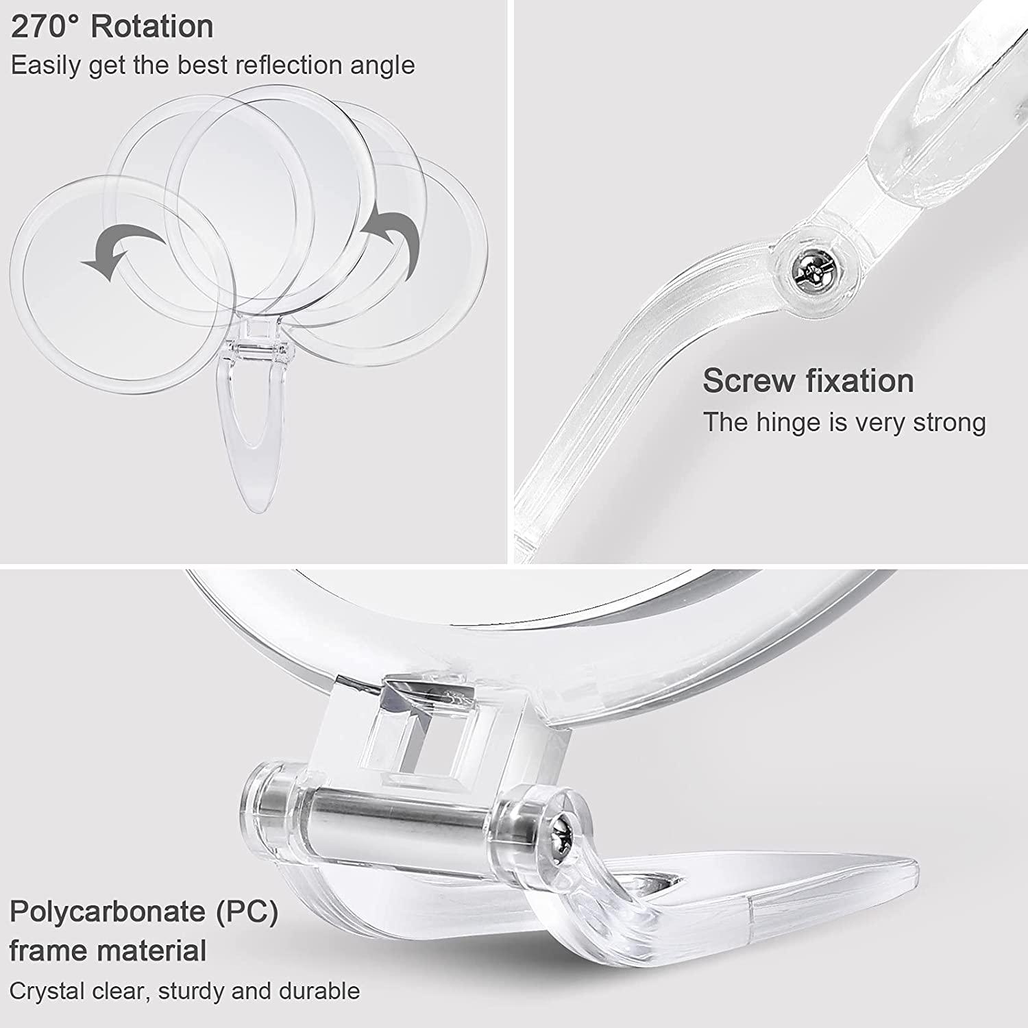 MIYADIVA Hand Mirror with Handle - 1x/10x Double Sided Magnifying ...