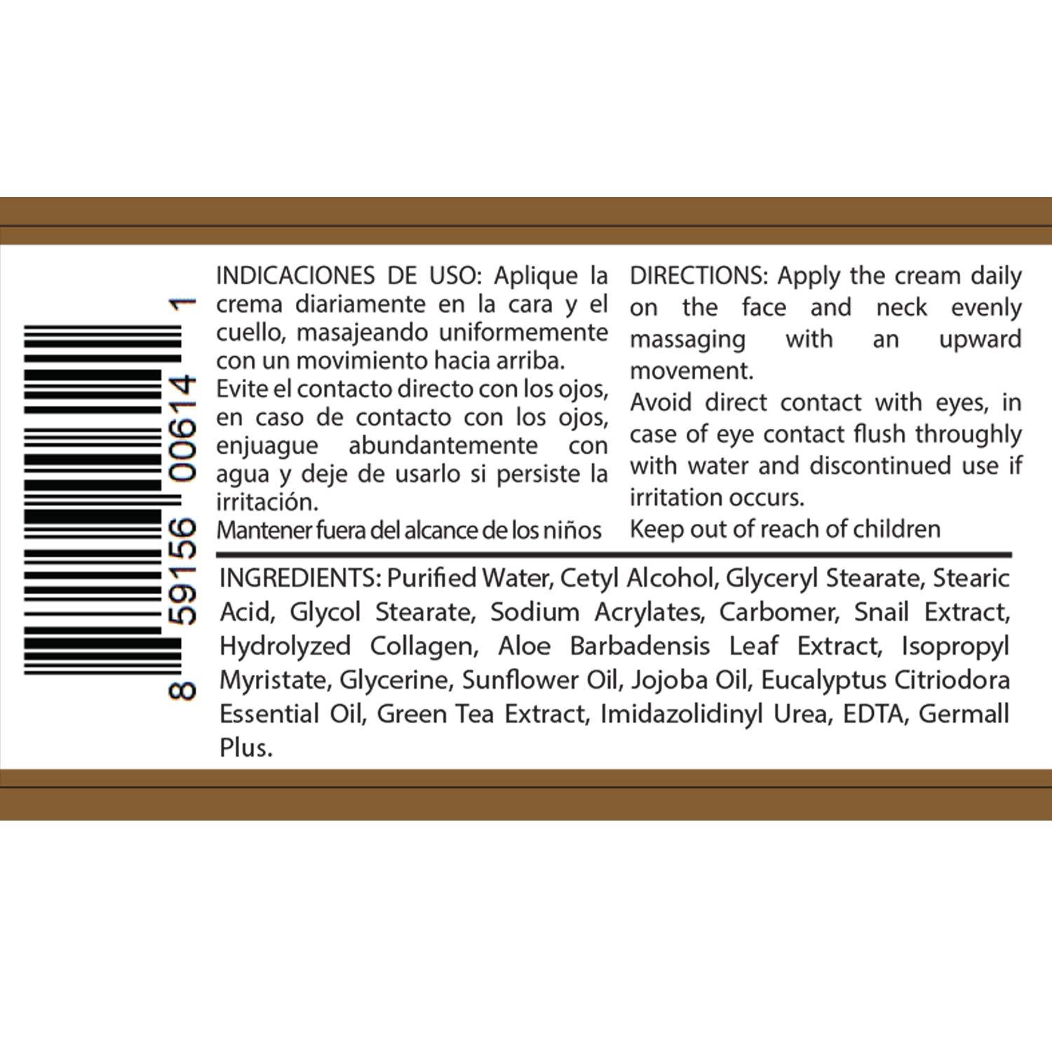 Baba de Caracol Snail Cream with Collagen - Regenerating & Firming ...