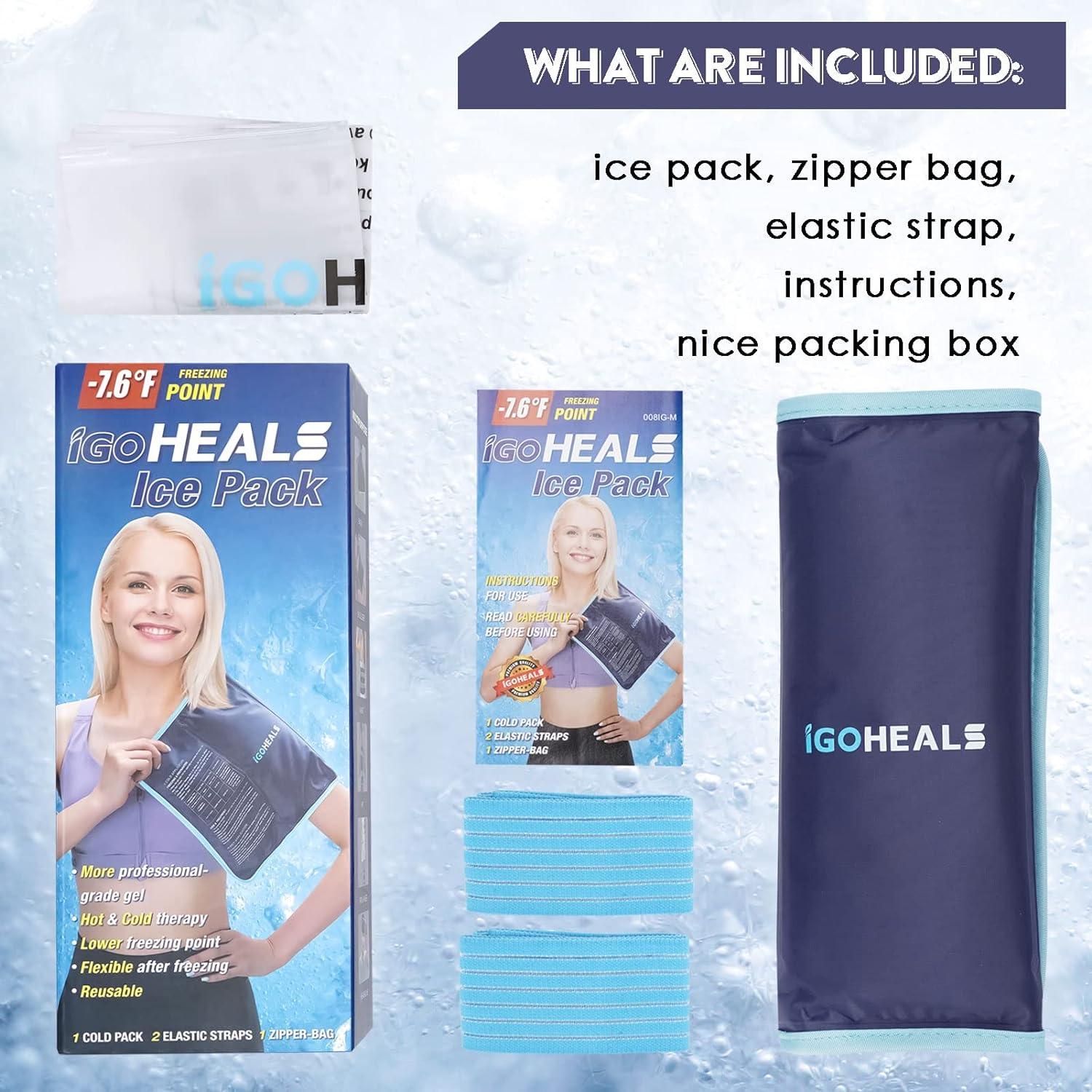 Reusable Ice Pack for Injuries with Straps - Large Heating Pad for Pain ...