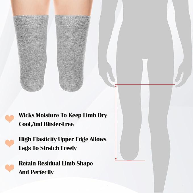 Bunnycool 10 Pcs Prosthetic Stump Shrinkers Amputee Socks - Gray | Men ...