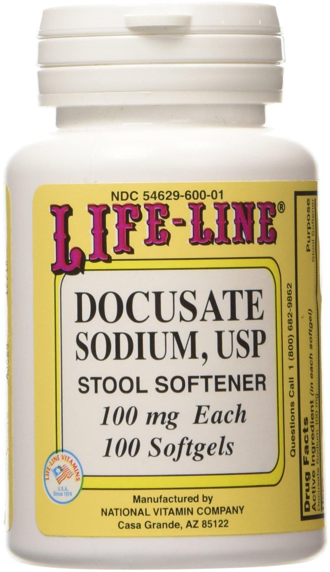 Docusate Sodium USP 100 mg Softgels - Pack of 100 for Gentle Relief ...