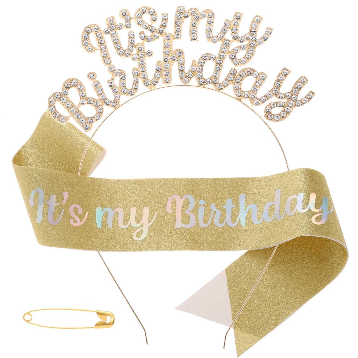 Acenail Birthday Headband Set | Women's Happy Birthday Sash ...