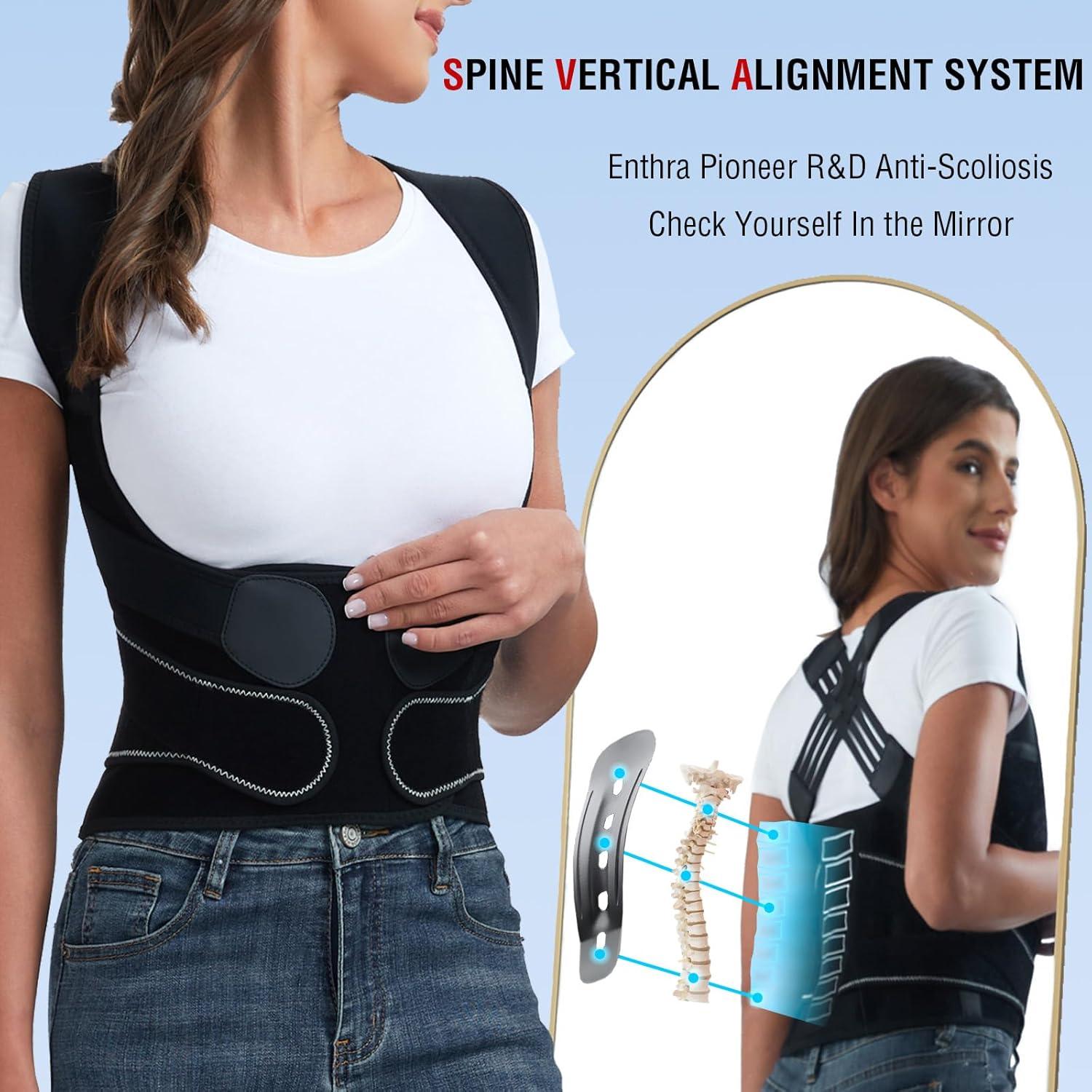 Back Brace Posture Corrector for Men & Women - Spine Alignment Lower ...