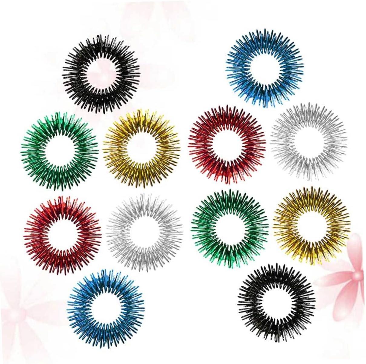 Solustrie 24 PC Spiked Sensory Finger Rings for Kids - Acupressure ...