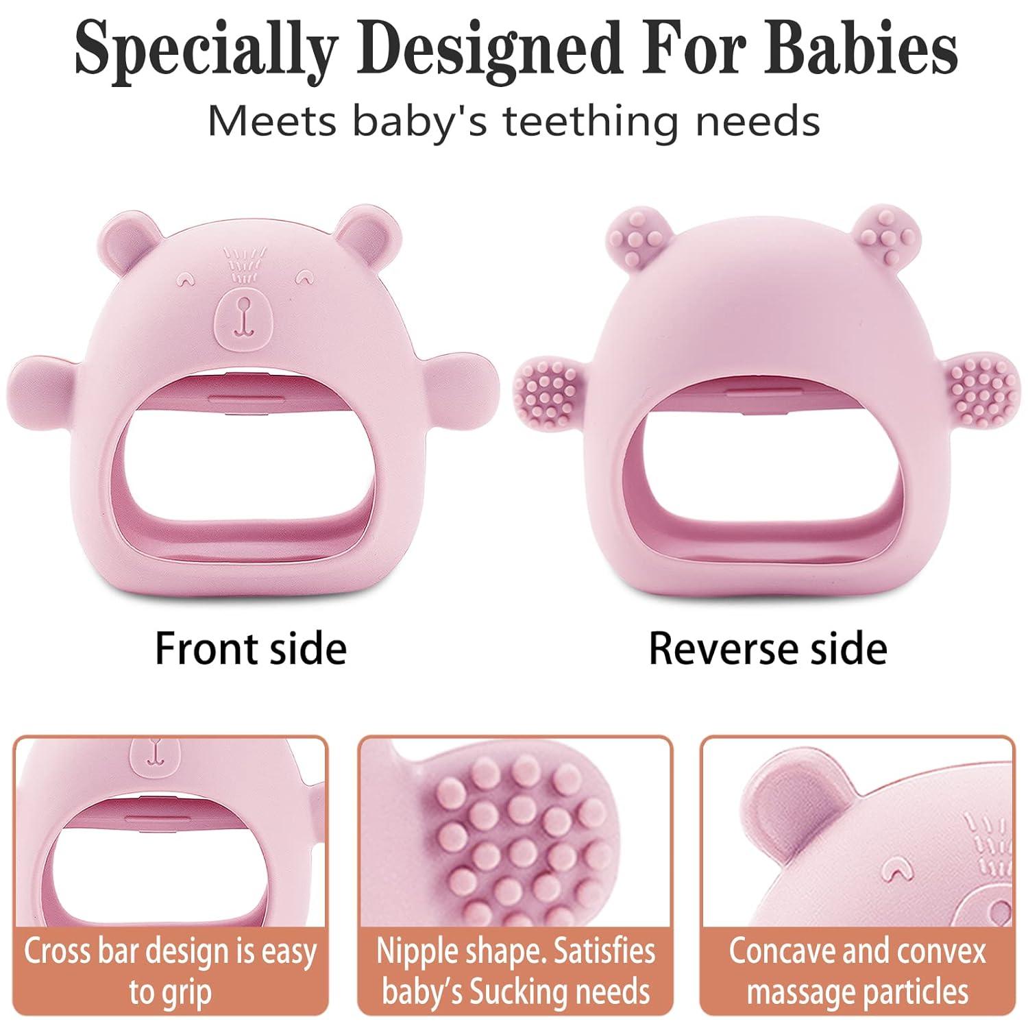 Zorra Baby Biting Glove & Silicone Teething Ring | Soft BPA-Free Baby ...