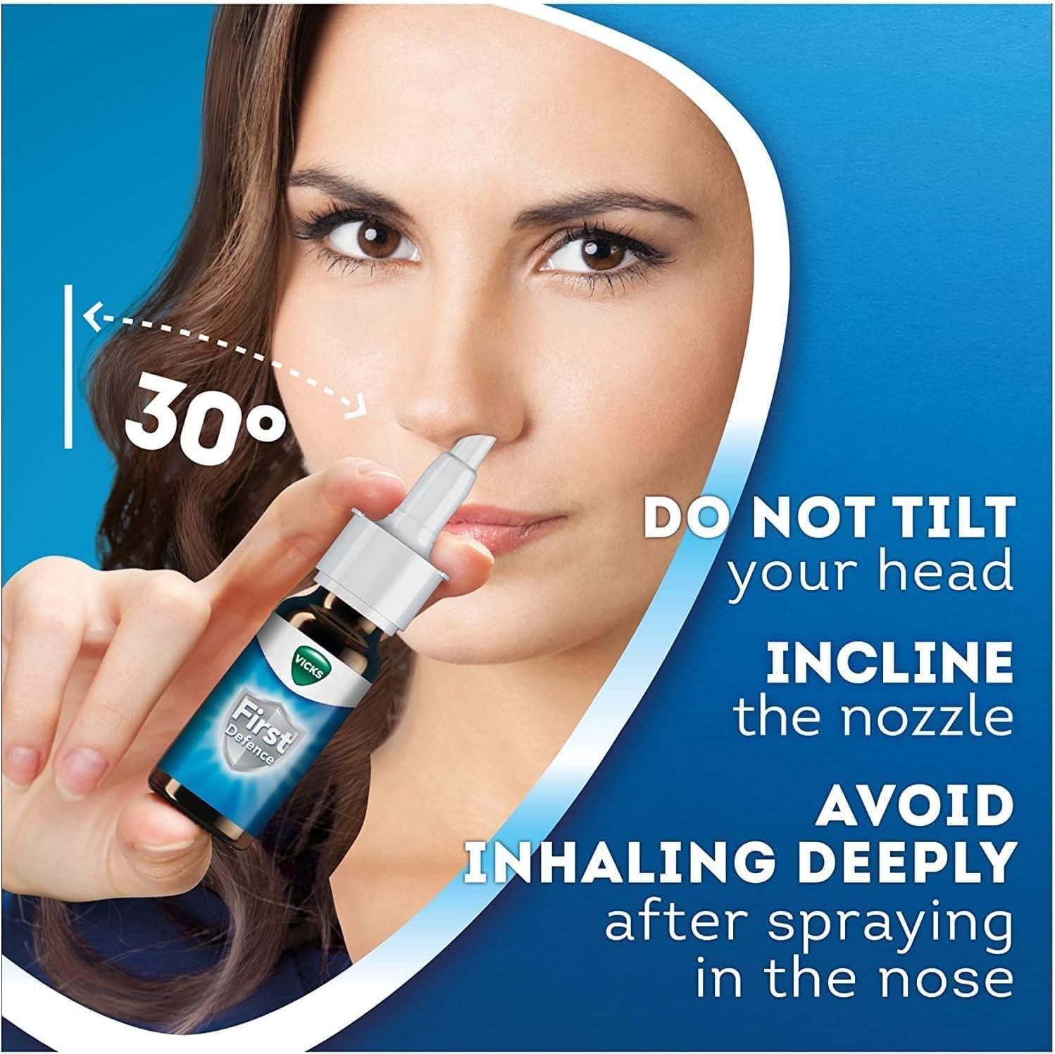 Vicks Nasal Spray For Blocked Nose First Defence Relief Of Cough Cold ...