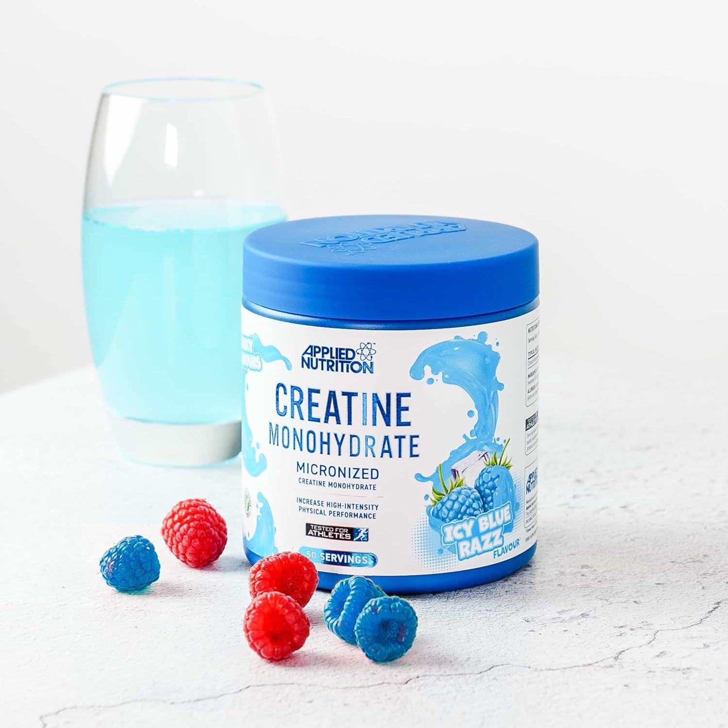 Applied Nutrition Creatine Flavoured - Icy Blue Razz 250g Powder - 50 ...
