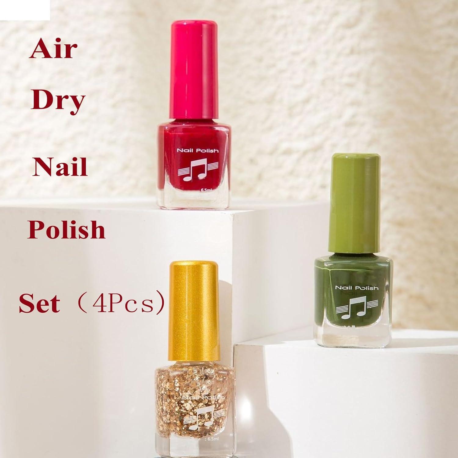 Pink Glitter Nail Polish Set - 4PCS Gel Kit with Chunky Glitter for All ...