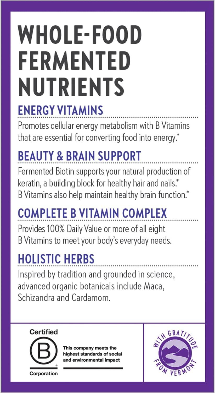 New Chapter Fermented Vitamin B Complex with Organic Herbs & Maca - 100 ...