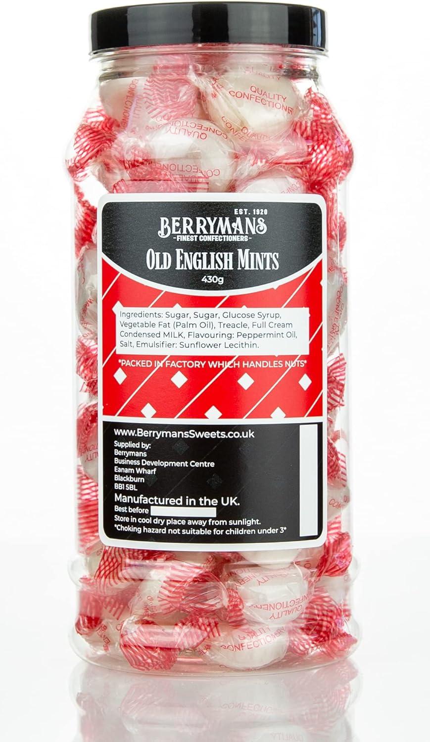 Original Old English Mints Retro Sweets Gift Jar by Berrymans Sweet ...