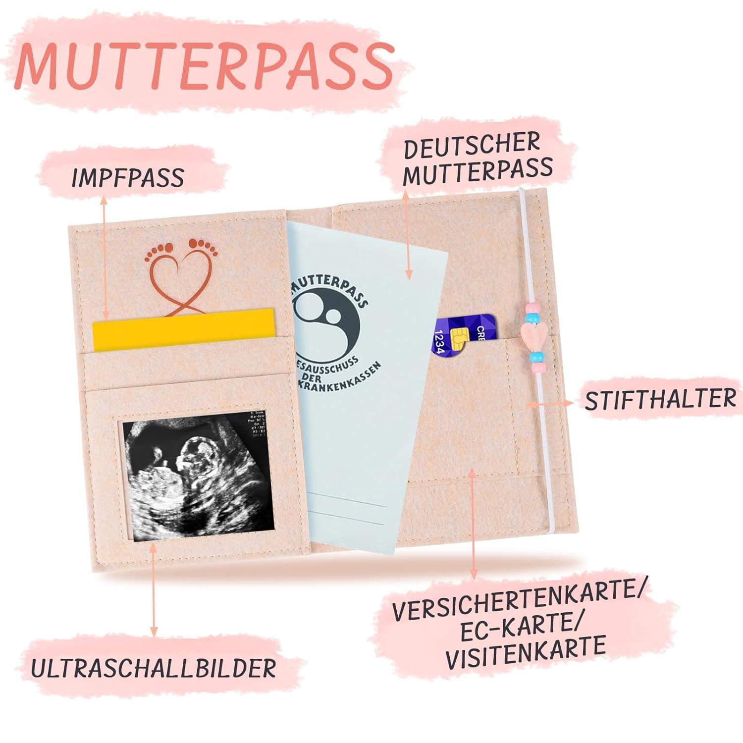 Felt Motherpass Cover - German Mother Pass Bag for Ultrasound ...