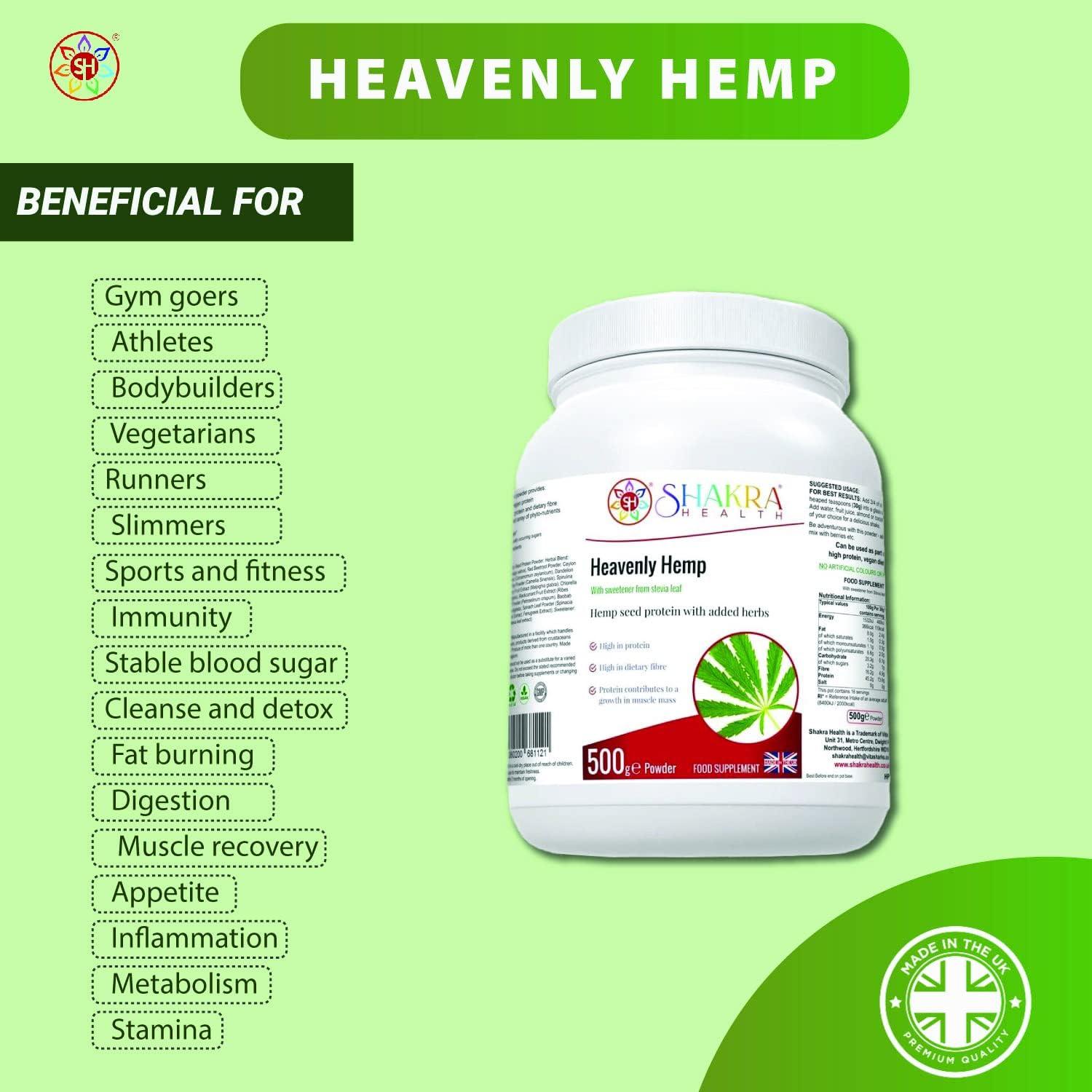 Shakra Health Heavenly Hemp Seed Plant Protein Powder - High Fiber ...