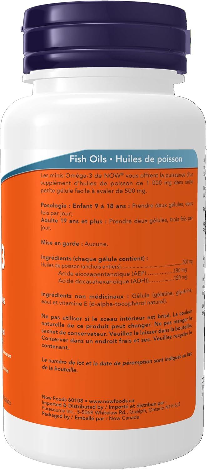NOW Supplements Omega-3 Mini 500mg (36/24) Softgels 90 Count | Buy Now ...